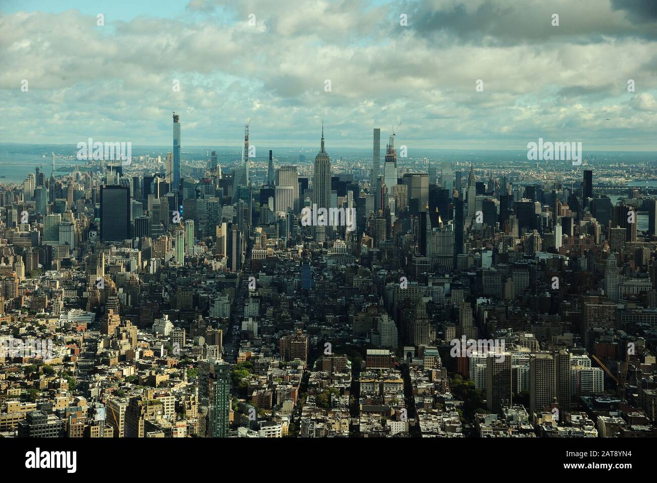 Top view from One World Trade Center Observatory in New York City Stock ...