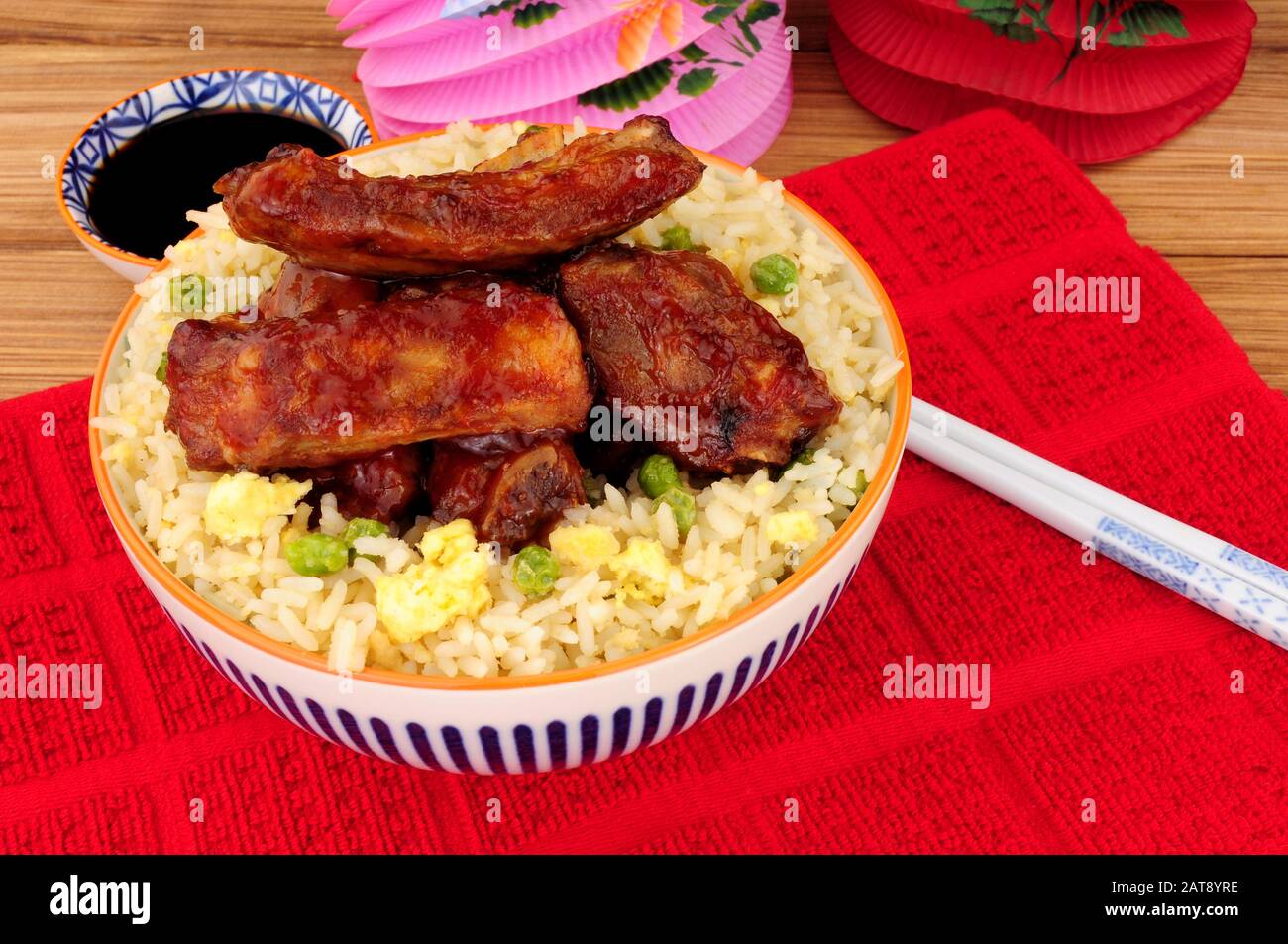 Mini pork ribs with egg fried rice hi-res stock photography and images ...