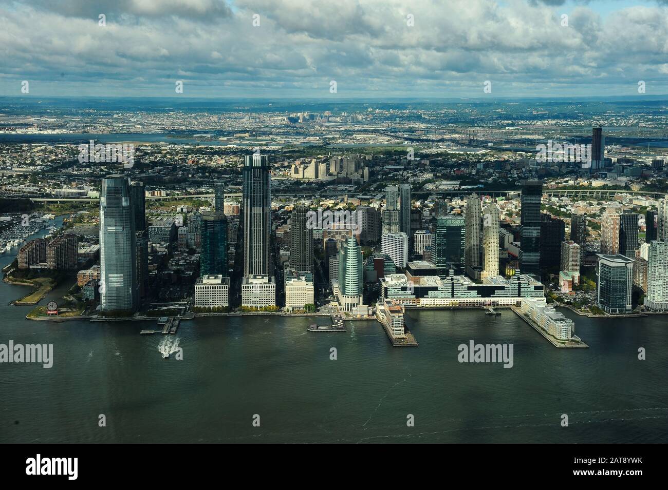 Top view from One World Trade Center Observatory in New York City Stock ...