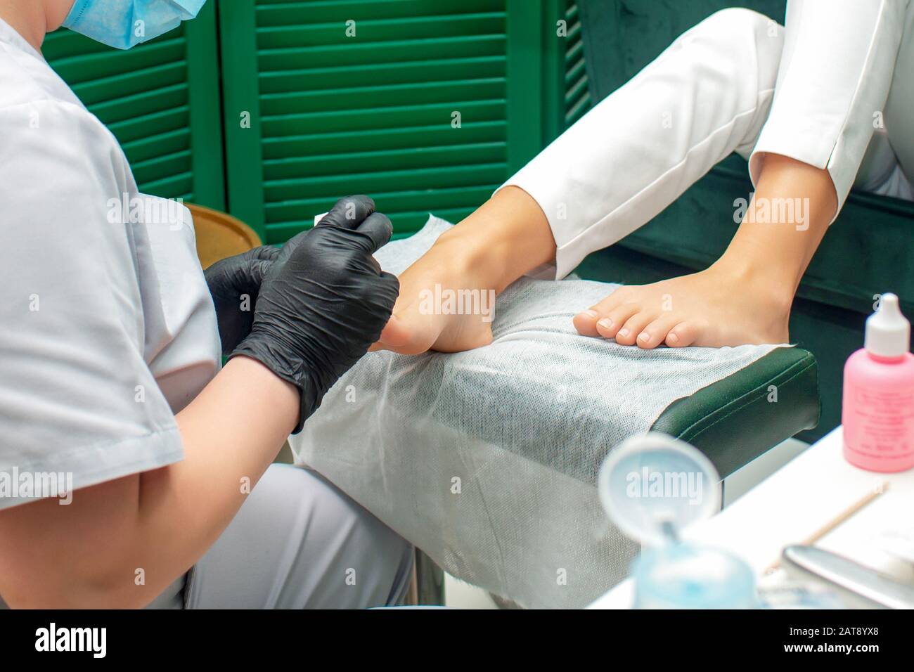 Woman receiving pedicure hi-res stock photography and images - Alamy