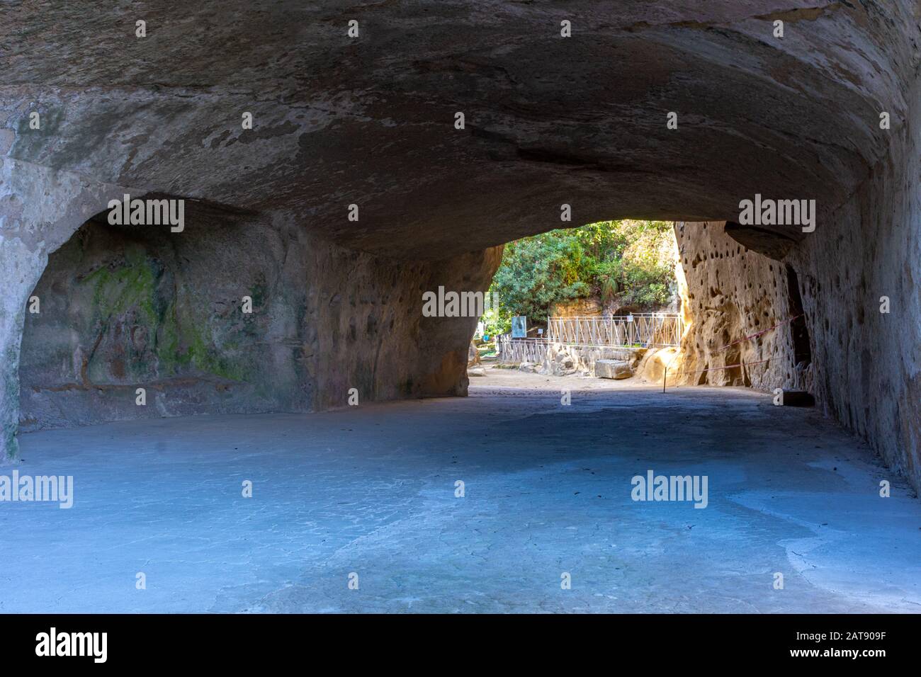 Italy, Cuma, view and details of the Sibilla caves Stock Photo - Alamy