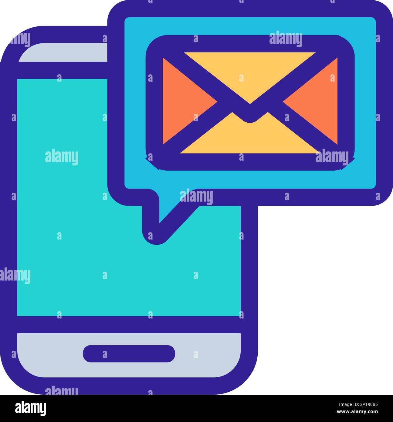 message on the phone icon vector. Isolated contour symbol illustration ...