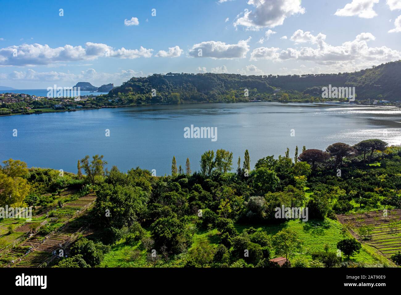 Italy, Naples, view and details of the lake of Averno Stock Photo - Alamy