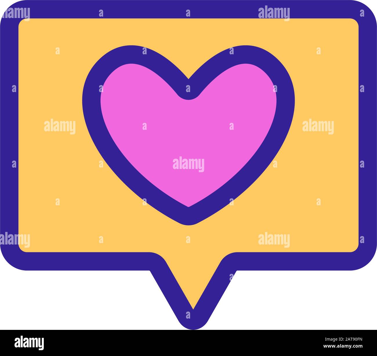 message with heart icon vector. Isolated contour symbol illustration ...
