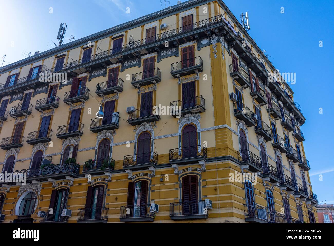 Italy, Naples, view of historic building in the city center Stock Photo ...