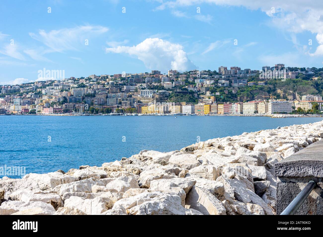 Italy, Naples, view and details of the city's waterfront Stock Photo ...