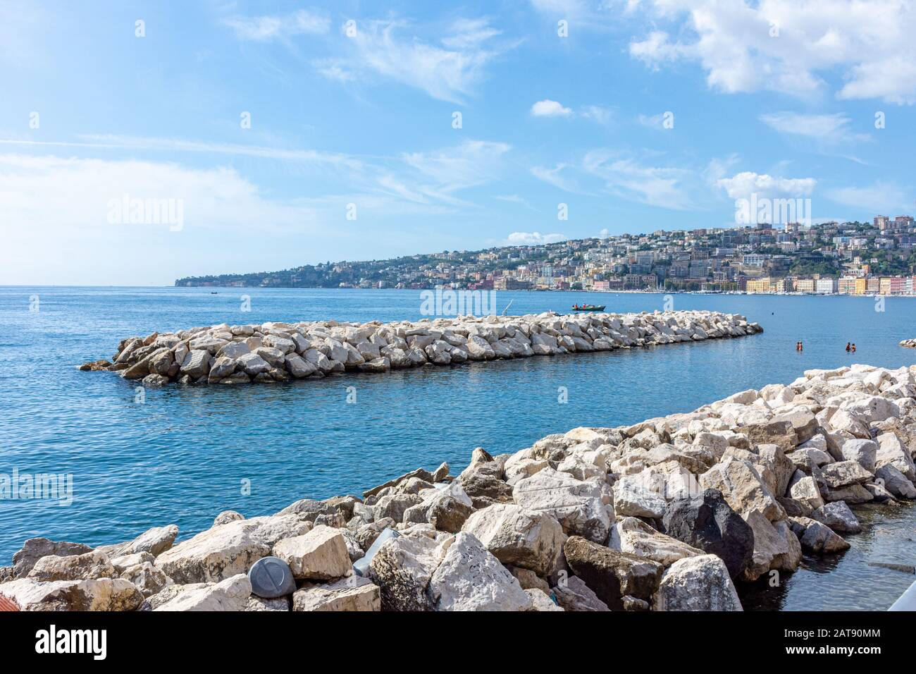 Italy, Naples, view and details of the city's waterfront Stock Photo ...