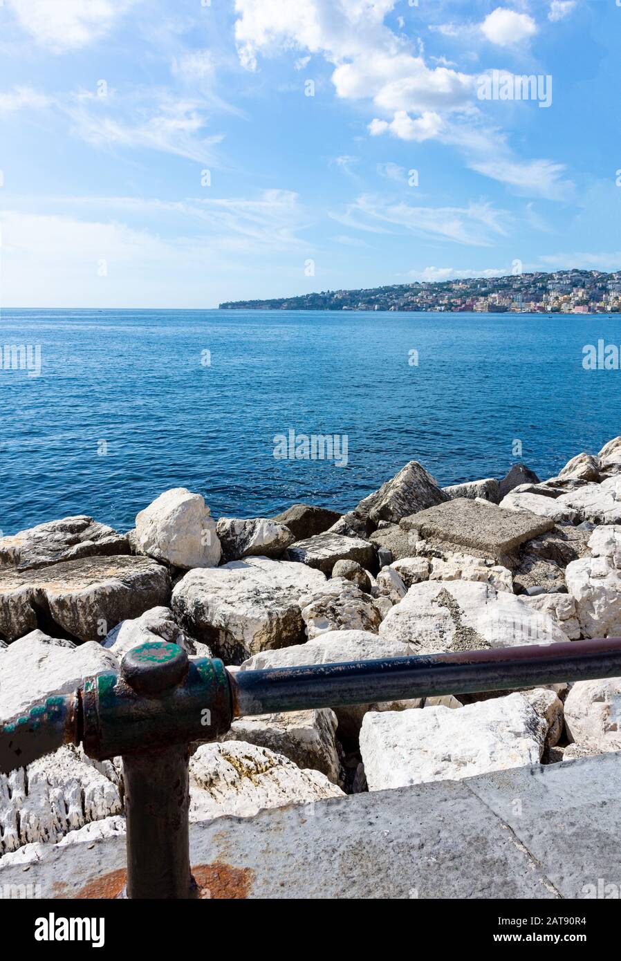 Italy, Naples, view and details of the city's waterfront Stock Photo ...