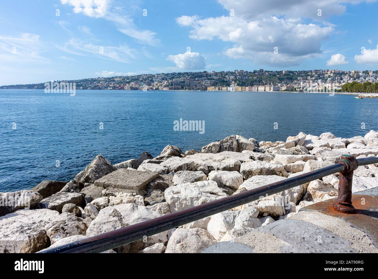 Italy, Naples, view and details of the city's waterfront Stock Photo ...