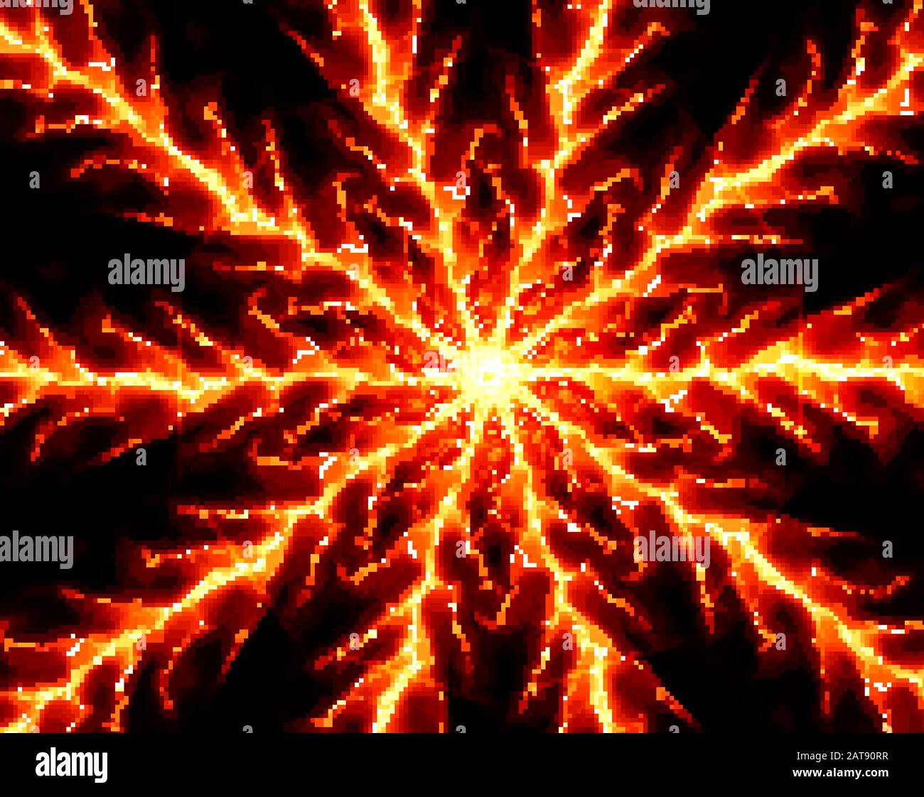 Red Lightnings Burst - Vector Hot Plasma Explosion - Abstract ...