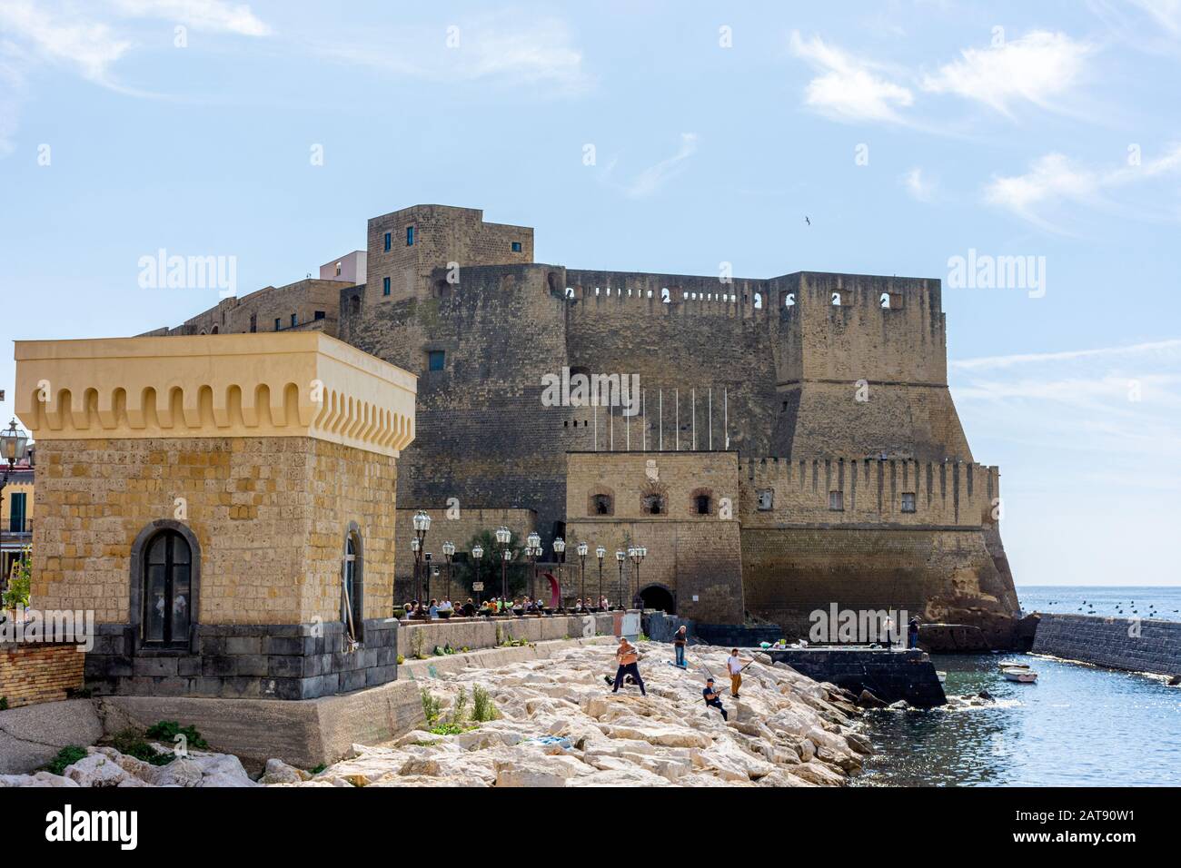 Italy, Naples, view of the Ovo castle Stock Photo - Alamy