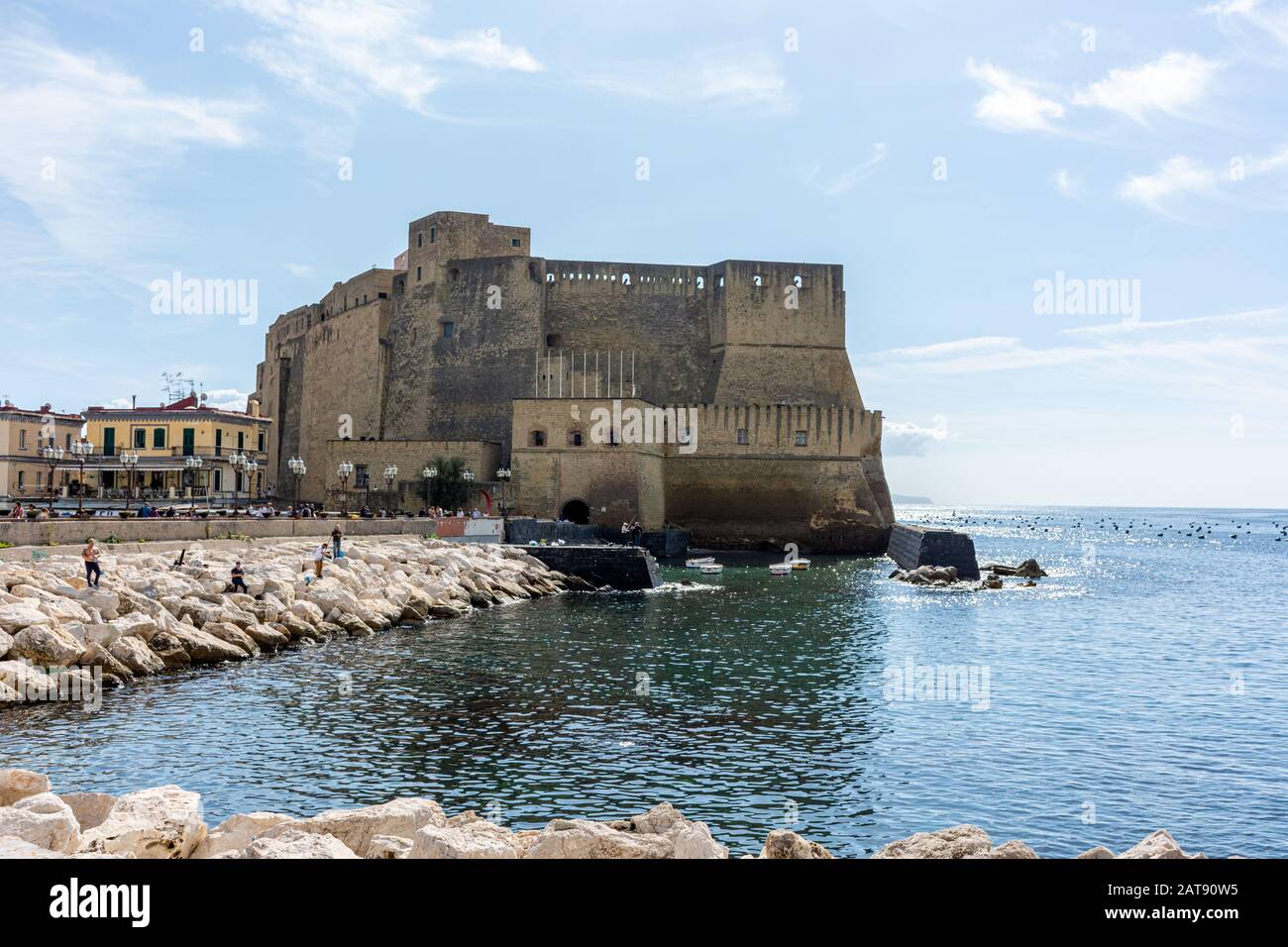 Italy, Naples, view of the Ovo castle Stock Photo - Alamy