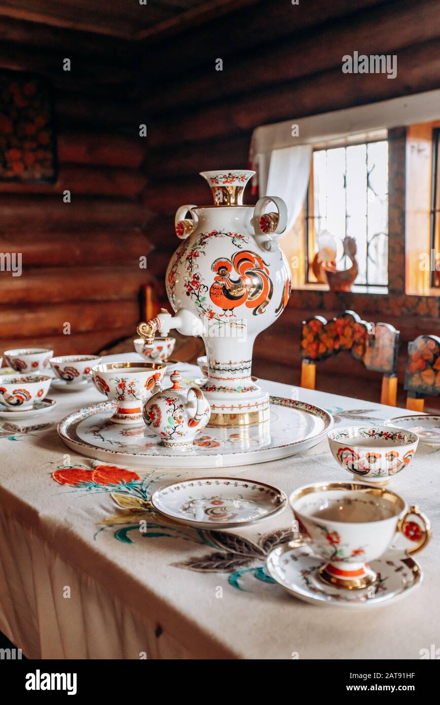 Traditional russian samovar in interior hi-res stock photography and ...