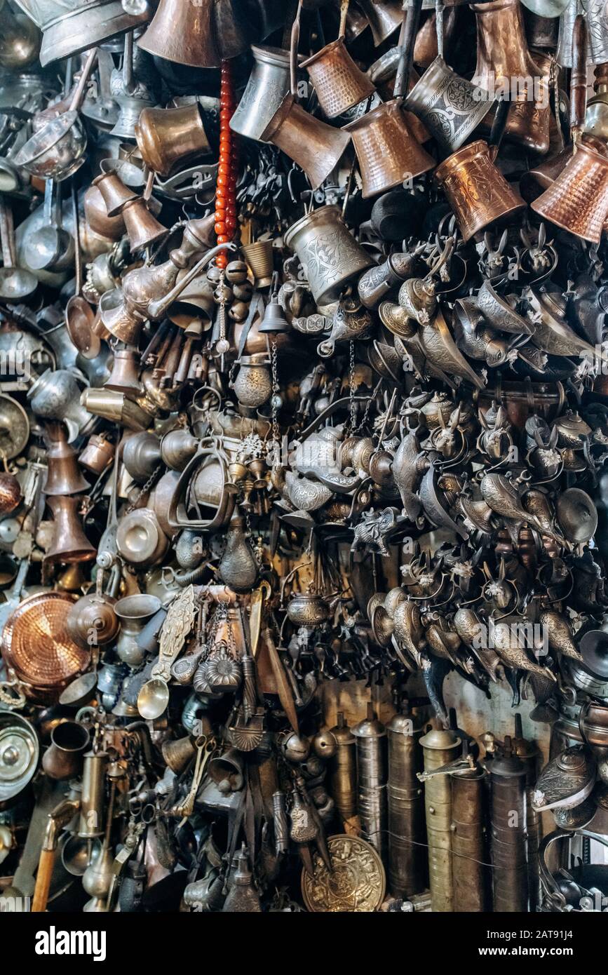 Traditional turkish copper souvenirs hi-res stock photography and ...