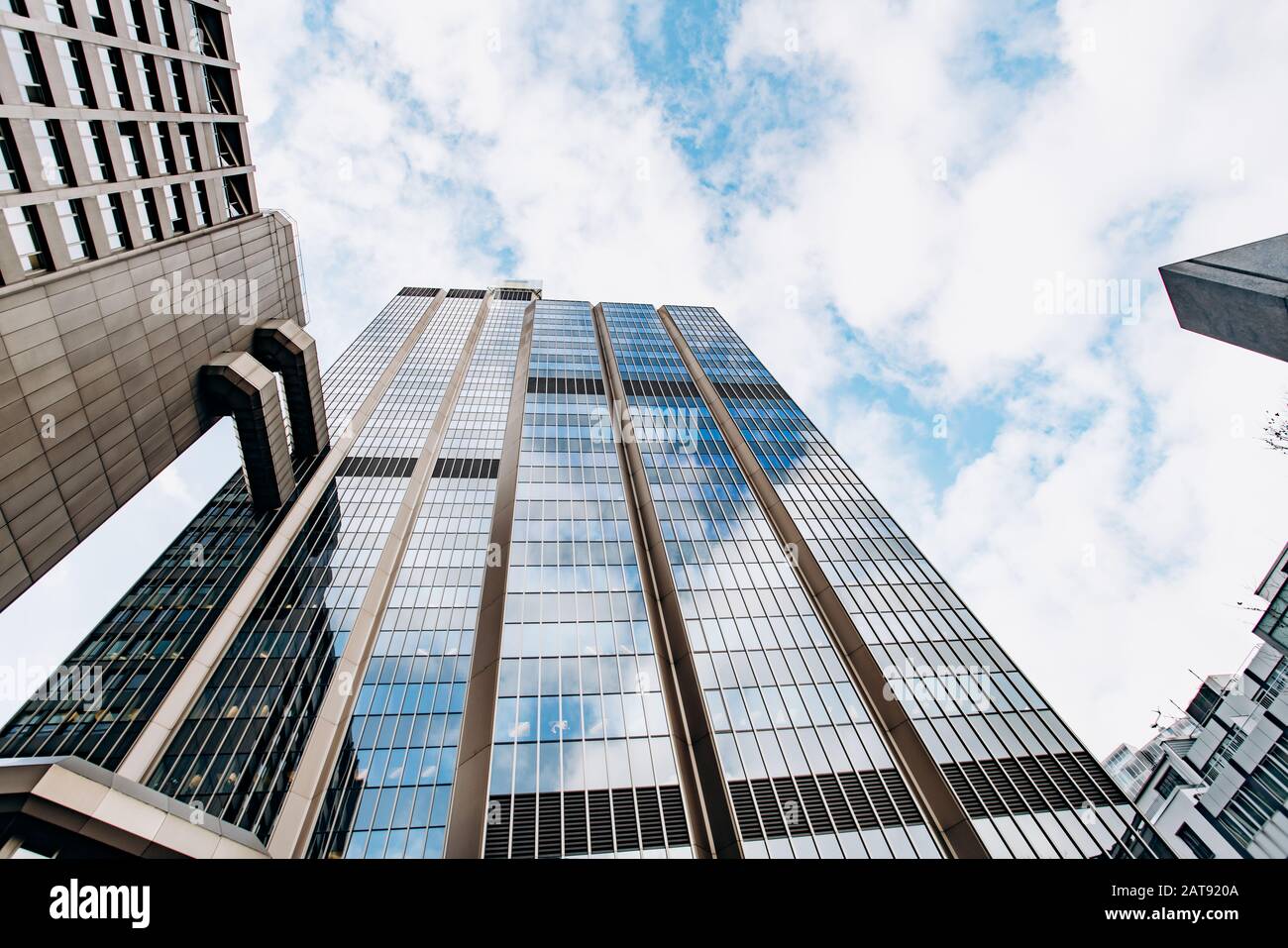 Modern beautiful skyscrapers on a beautiful sky background Stock Photo ...