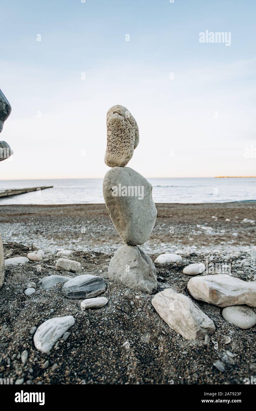 Figures of stones on the beach. Beautiful figures of stones on the ...
