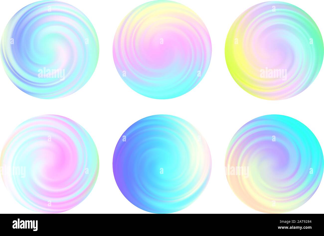 Set of Unicorn Holographic Light Round Whirlpool Textures - Iridescent ...