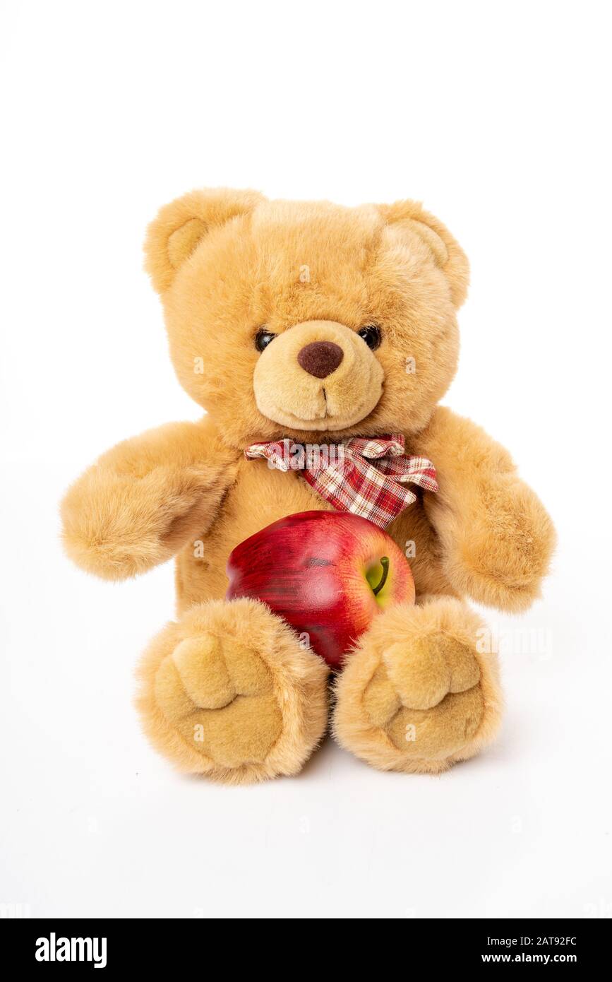 Fluffy teddy bear isolated on white Stock Photo - Alamy