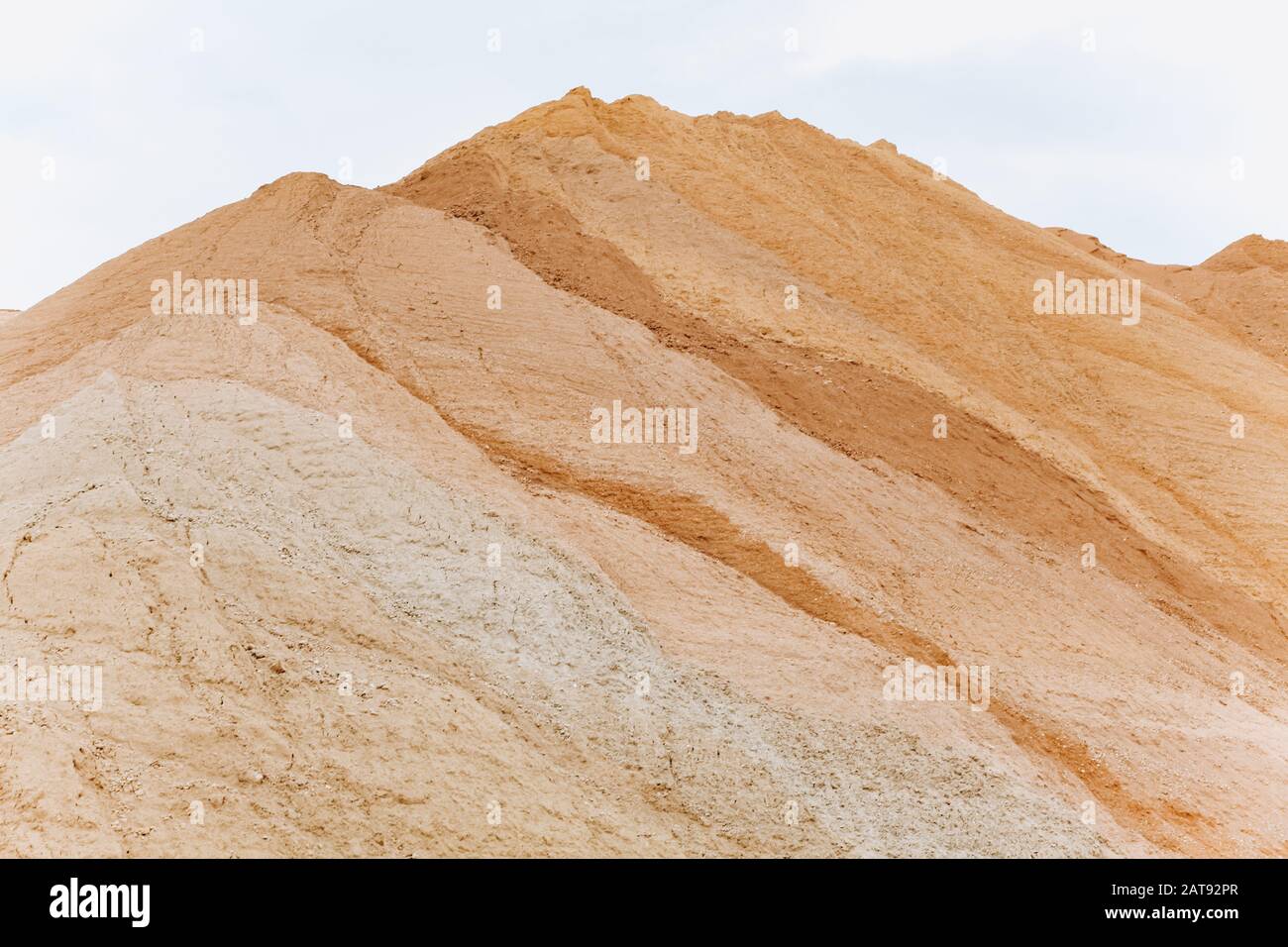 Construction sand mound quarry. A large sand mound in the mines Stock ...