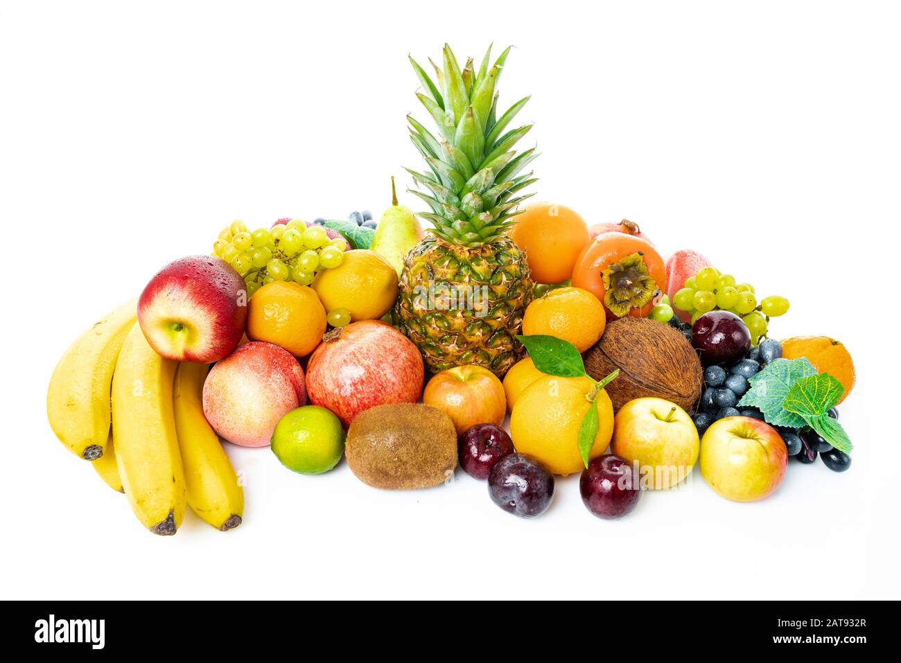 set of different fruits isolated on white background Stock Photo - Alamy