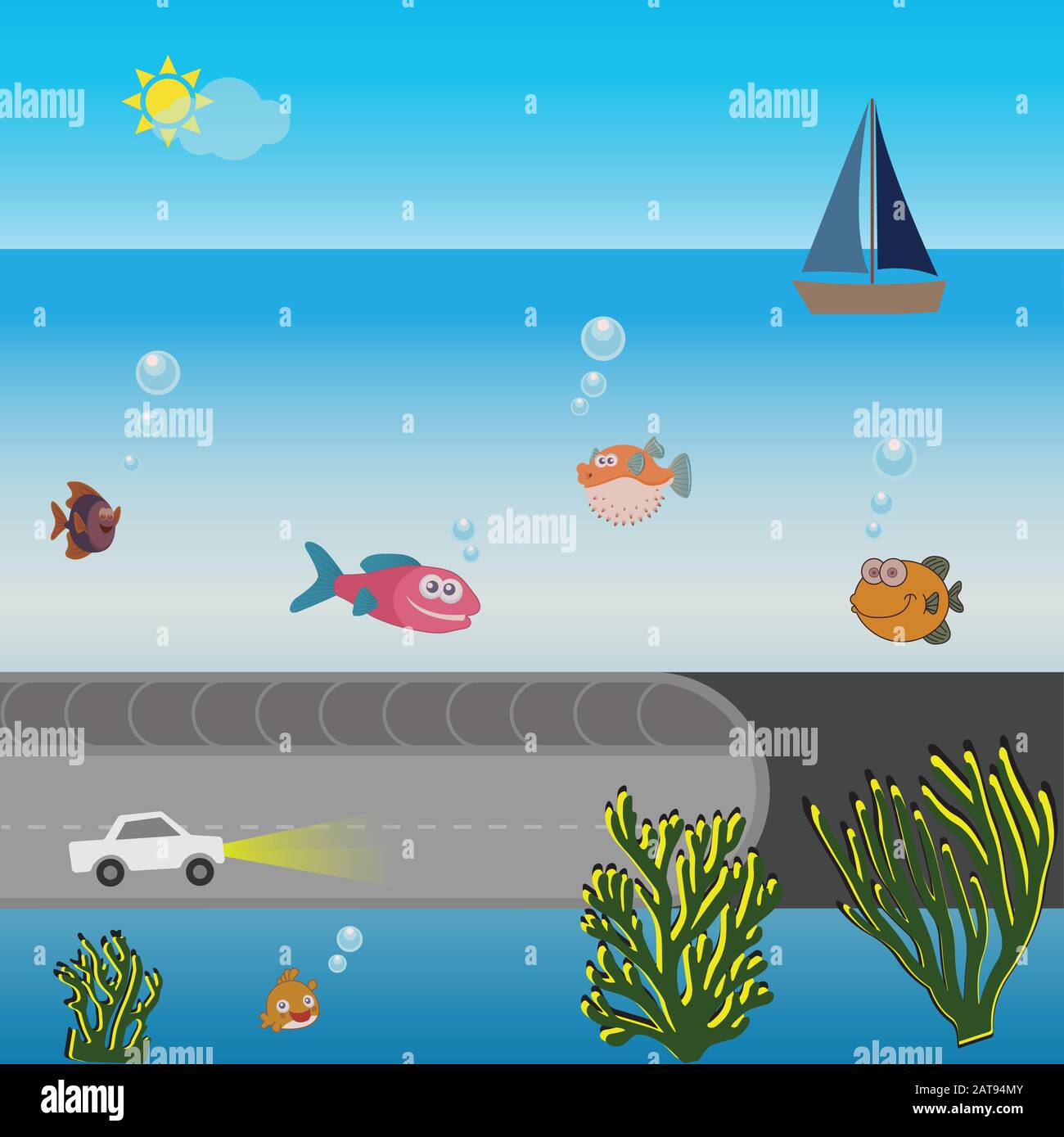 Underwater road tunnel hi-res stock photography and images - Alamy