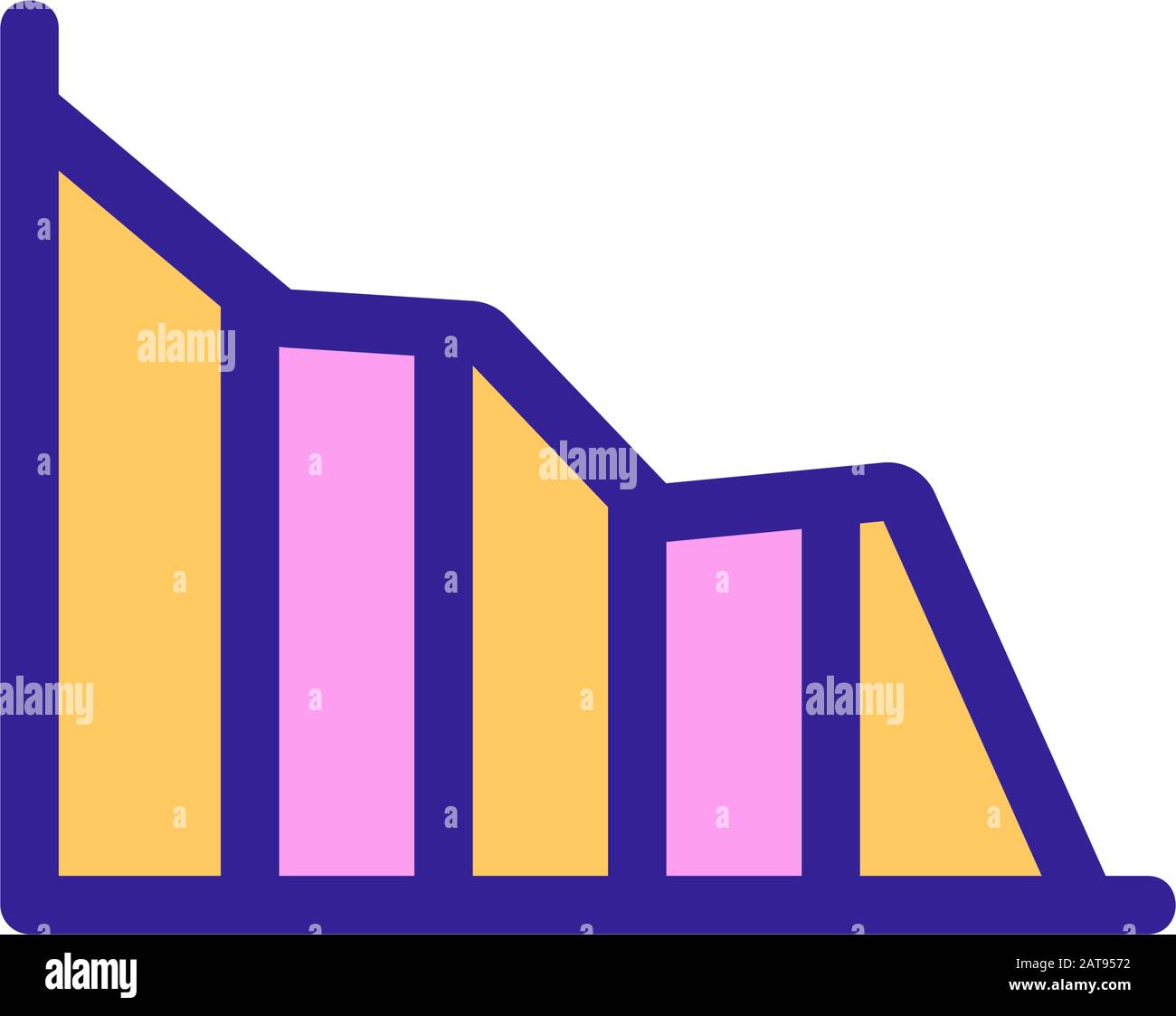 graph of reducing the indicators of the vector icon. Isolated contour ...