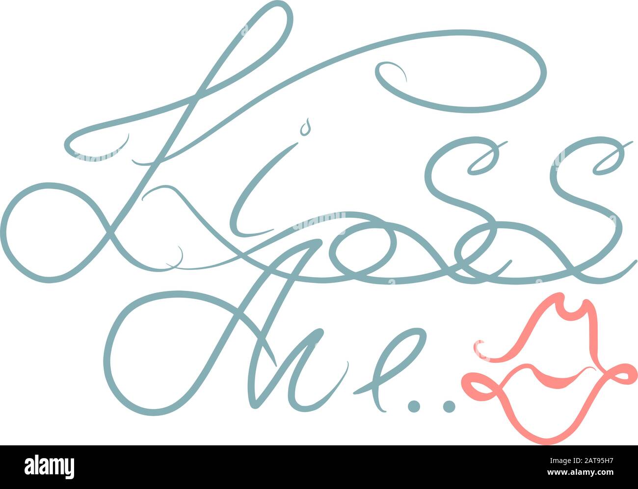 Kiss hand drawn retro Cut Out Stock Images & Pictures - Alamy