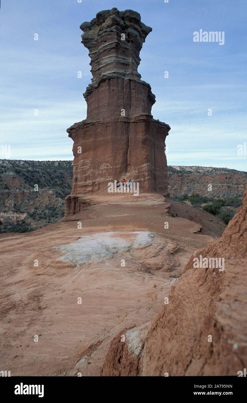 The Lighthouse rock formation at Palo Duro Canyon State Park in the ...