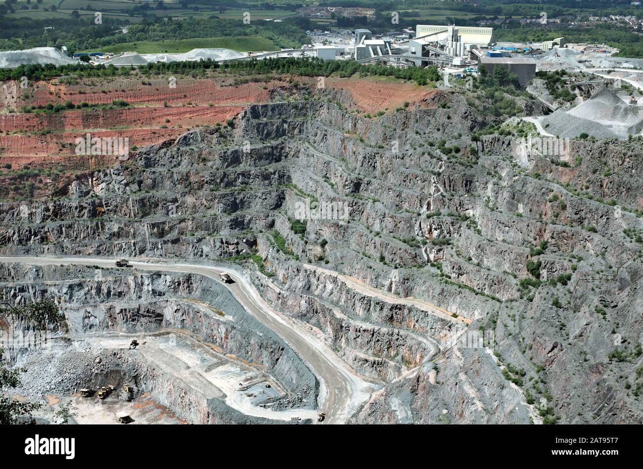 A view of Bardon Quarry in Leicestershire from the top of Bardon Hill ...