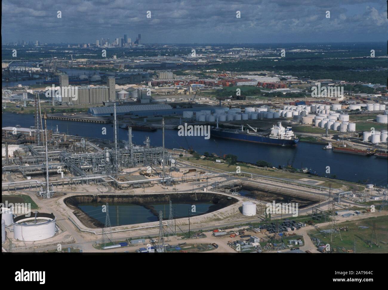 Houston, Texas: Petrochemical plants along Houston Ship Channel ...