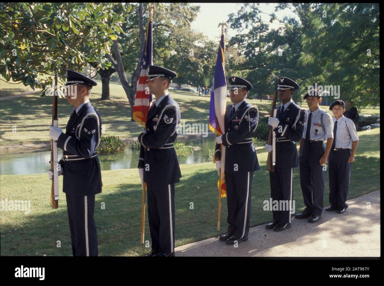 Texas: Color guard at dedication on Veteran's Day at the Texas State ...