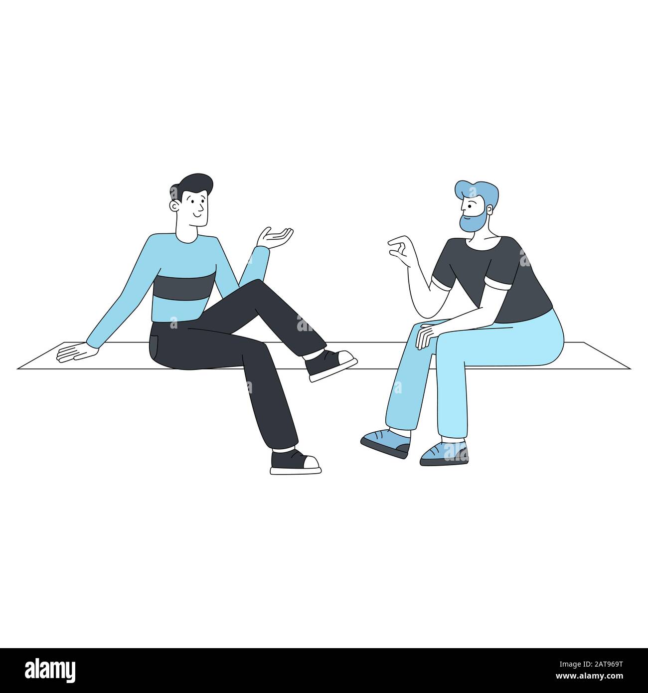 Couple young conversation explaining Stock Vector Images - Alamy