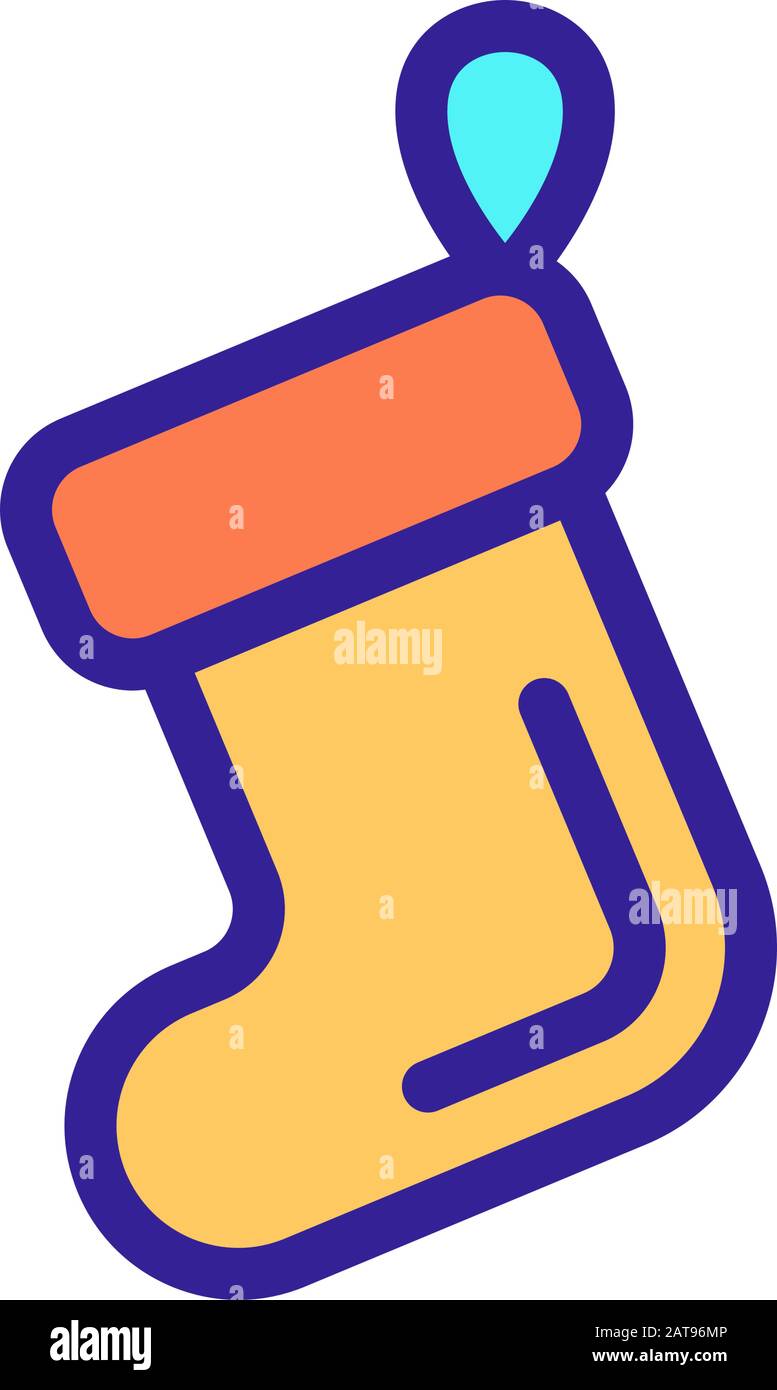 Christmas sock icon vector. Isolated contour symbol illustration Stock ...
