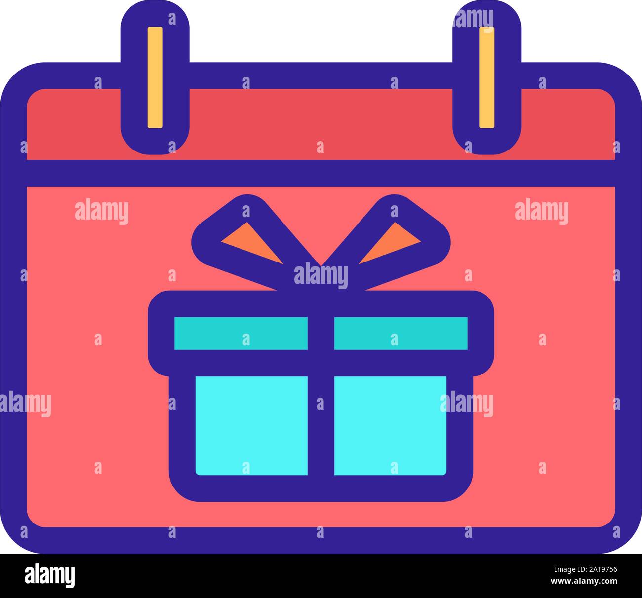 calendar and gift icon vector. Isolated contour symbol illustration ...