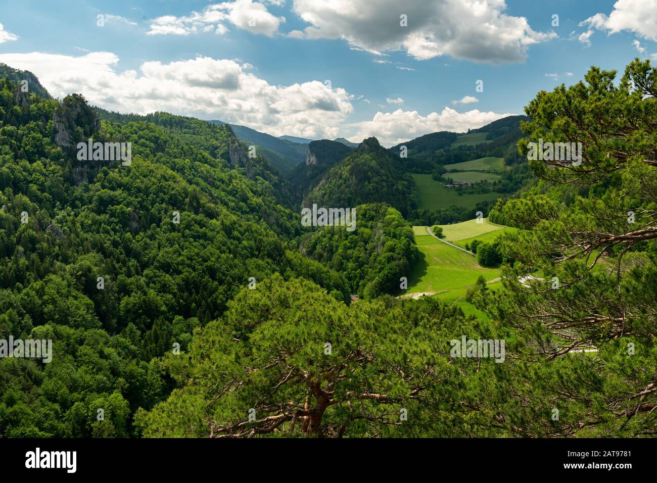 Scenic view in Semmering mountains (Austria) on a csunny day in summer ...