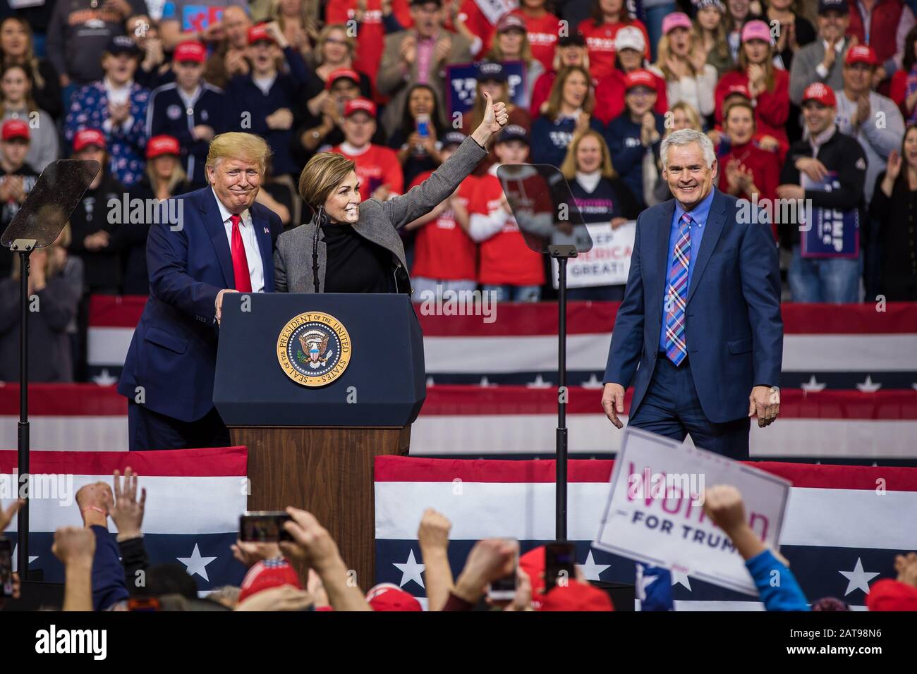President Donald Trump MAGA Rally in Des Moines, Iowa, USA Stock Photo ...