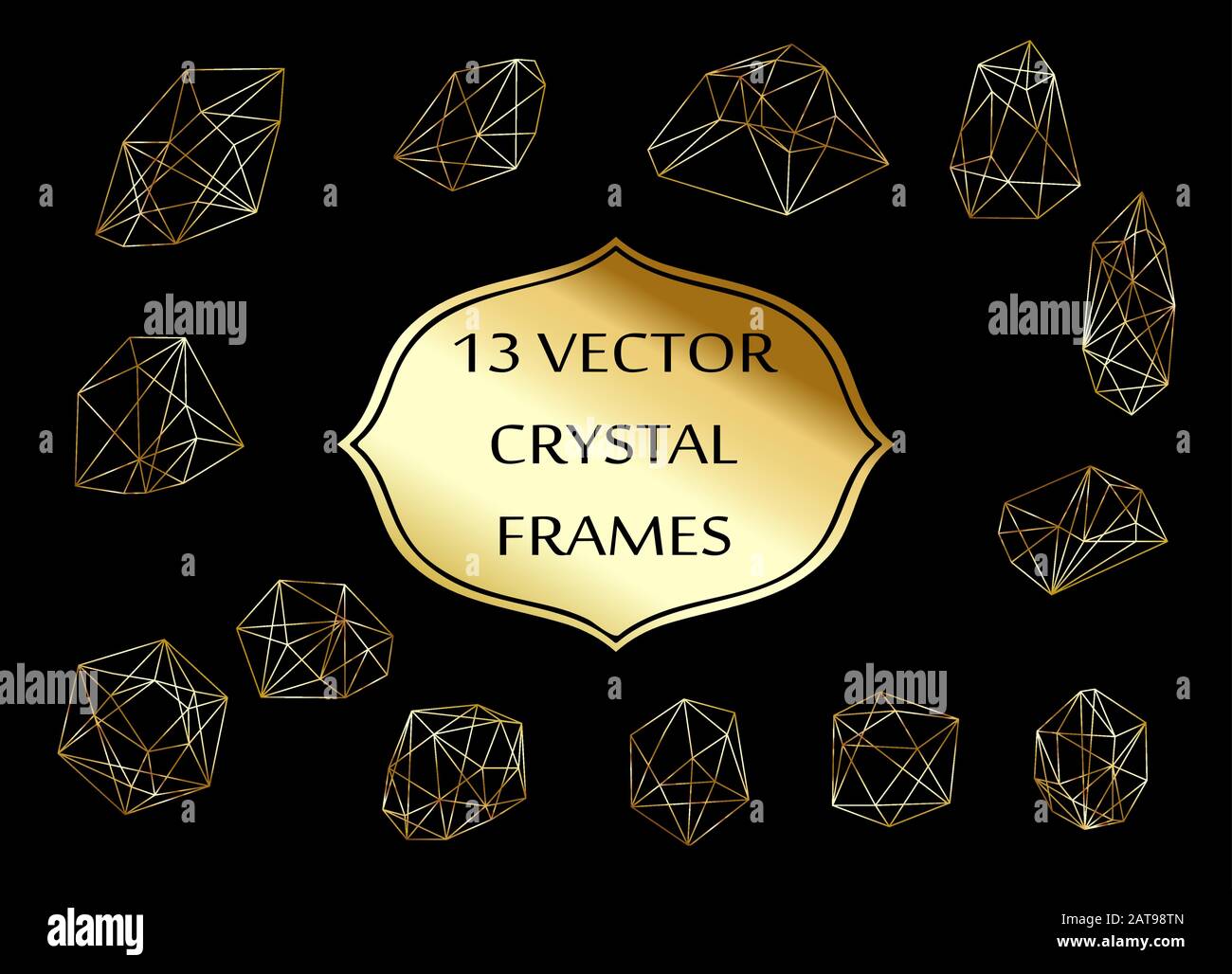 Vector Gem Stone Cutting - Set of Polygonal Isolated Shapes - Jewel ...