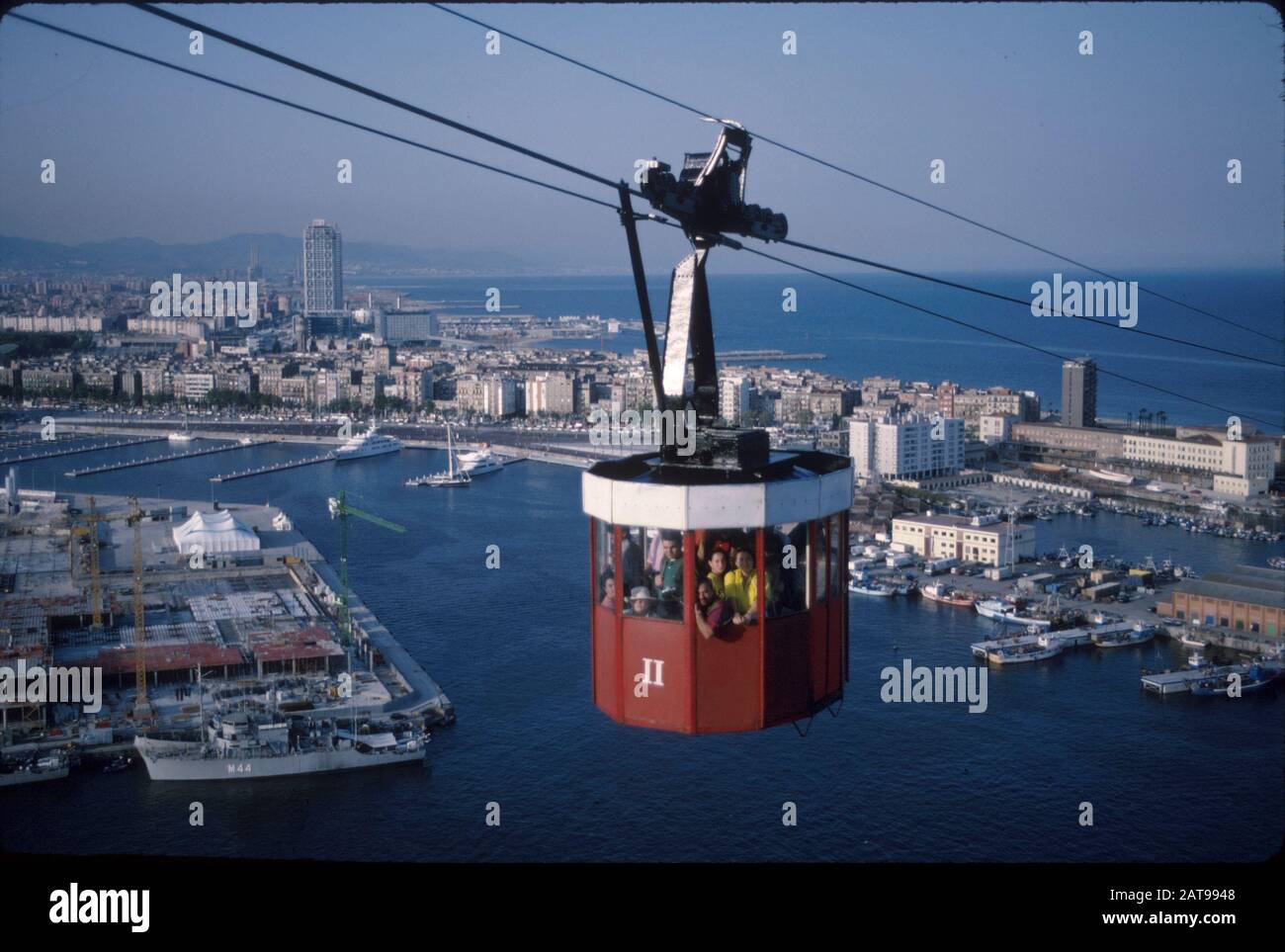 Barcelona, Spain: Port Cable Car above city. ©Bob Daemmrich Stock Photo ...