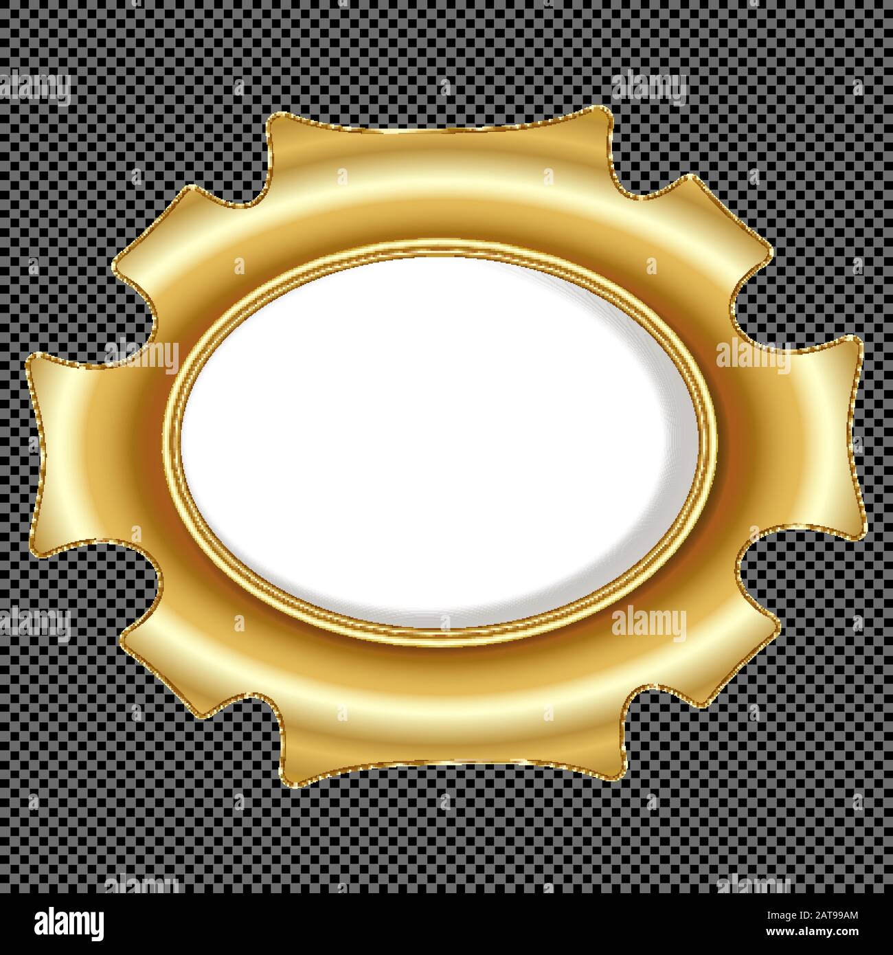 Vector White and Gold Antique Cartouche - Victorian Metal Shield Banner ...