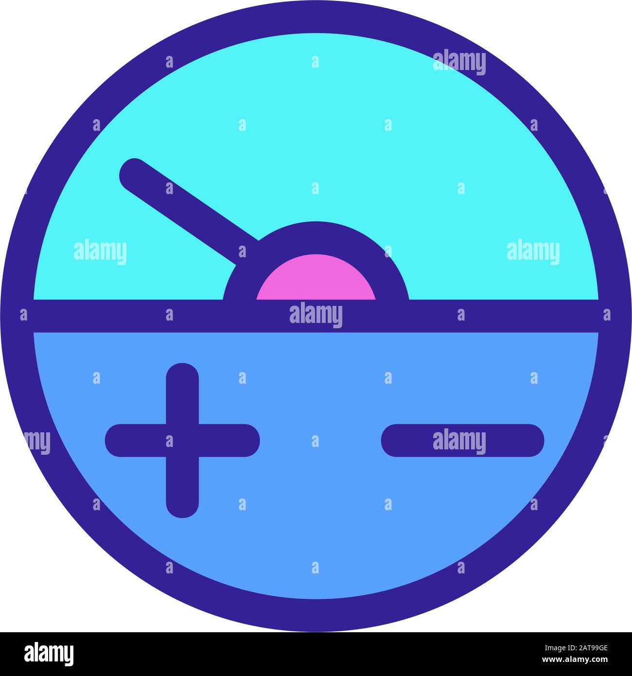 The level of electrical voltage icon vector. Isolated contour symbol ...