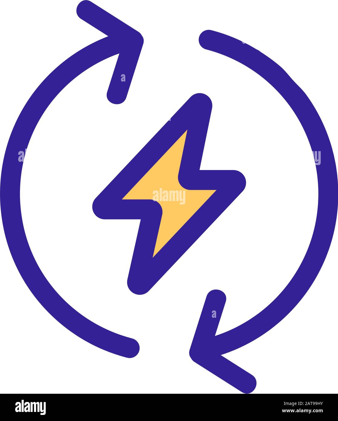 the resumption of the electricity icon vector. Isolated contour symbol ...