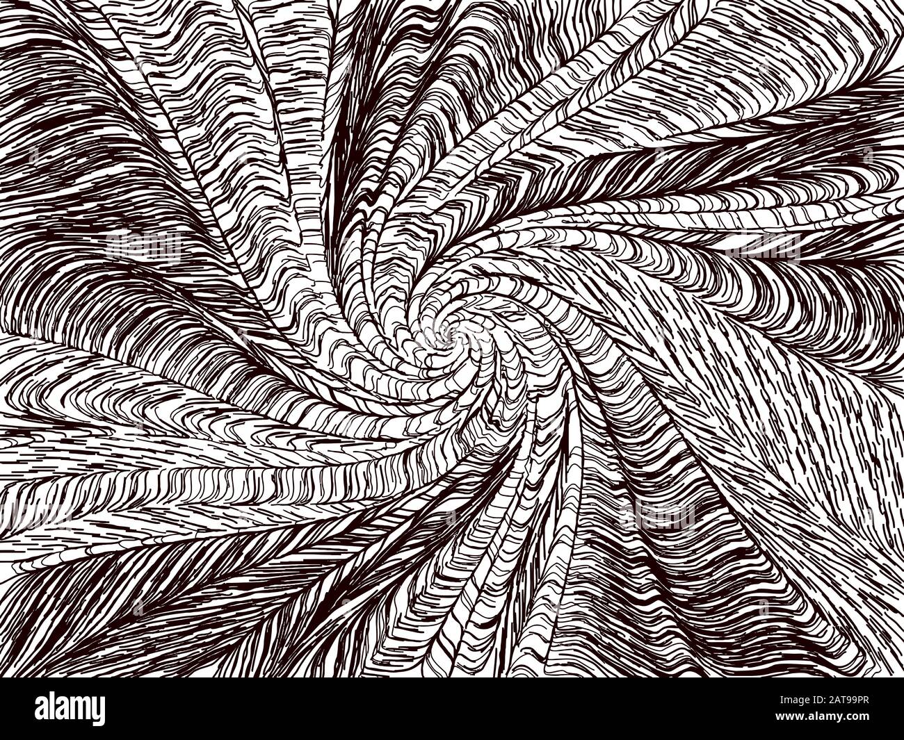 Vector Generative Art Twisted Pattern - Black and White OpArt ...