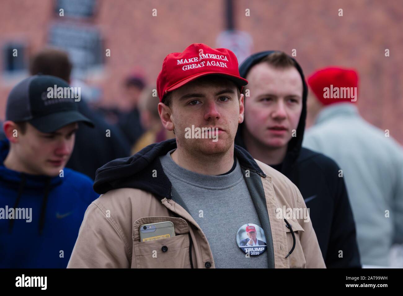 President Donald Trump MAGA Rally in Des Moines, Iowa, USA Stock Photo ...