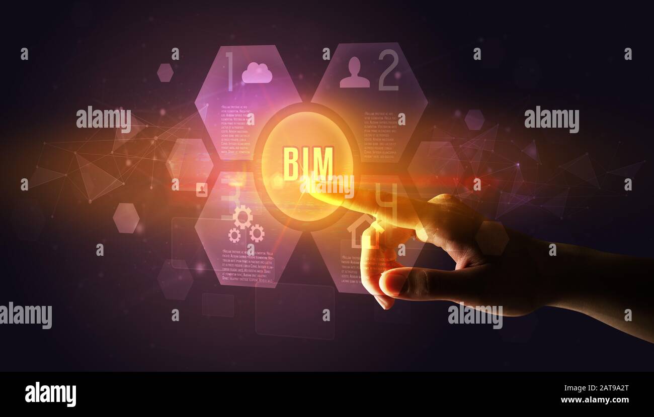 Hand touching BIM inscription, new technology concept Stock Photo - Alamy