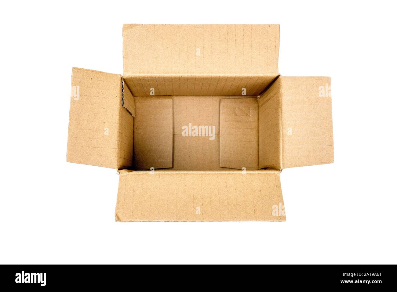 One opened rectangular cardboard box isolated on white background Stock ...