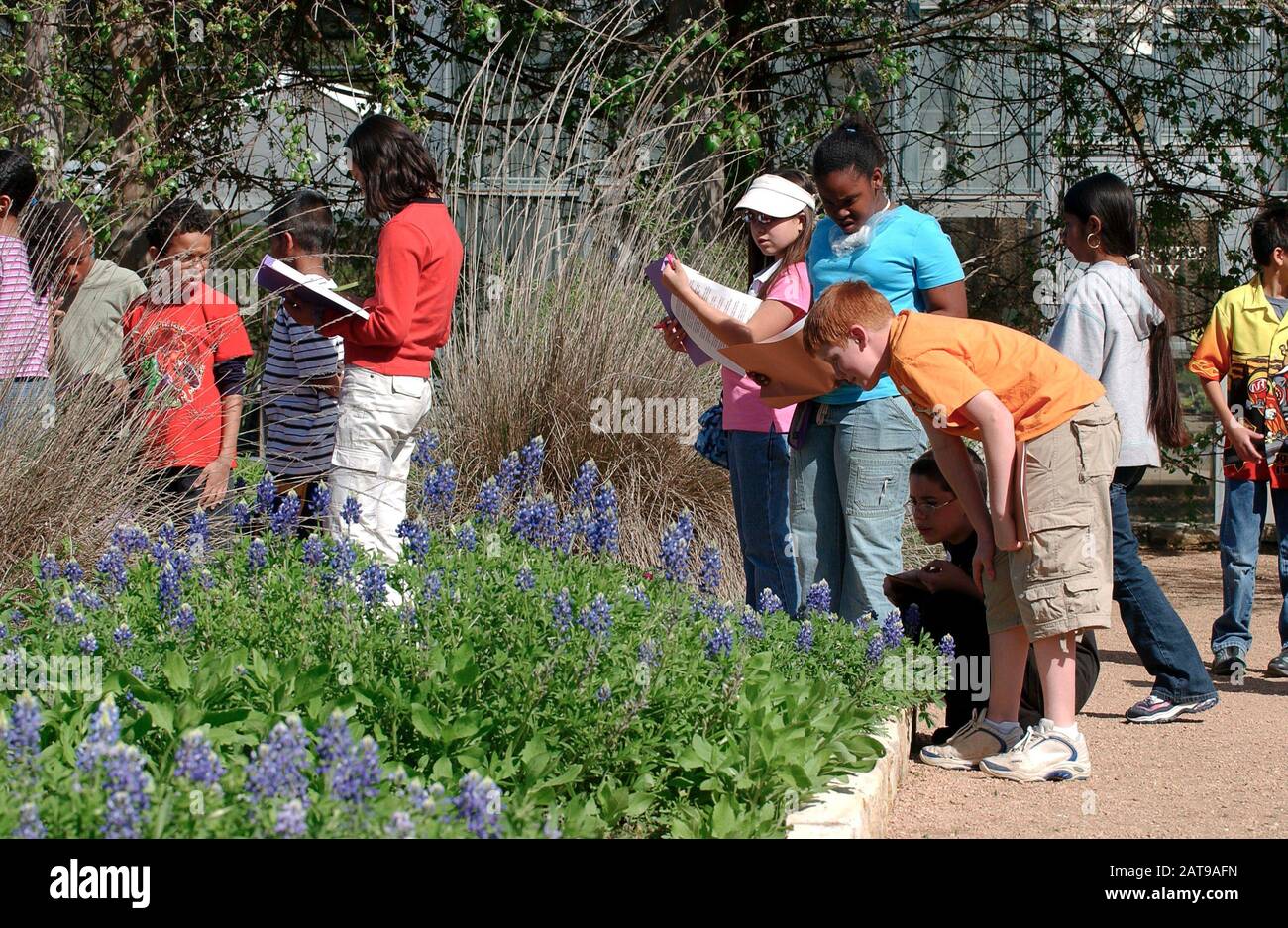 Austin, Texas: 4th grade elementary school students visit gardens at ...