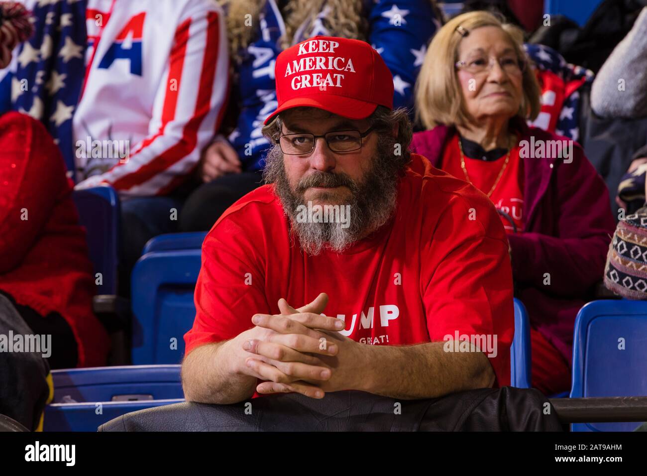 President Donald Trump MAGA Rally in Des Moines, Iowa, USA Stock Photo ...