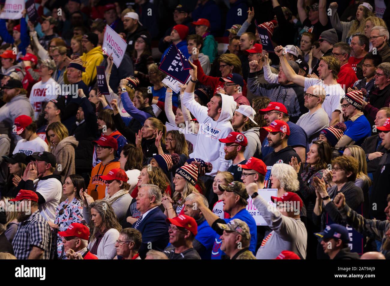 President Donald Trump MAGA Rally in Des Moines, Iowa, USA Stock Photo ...