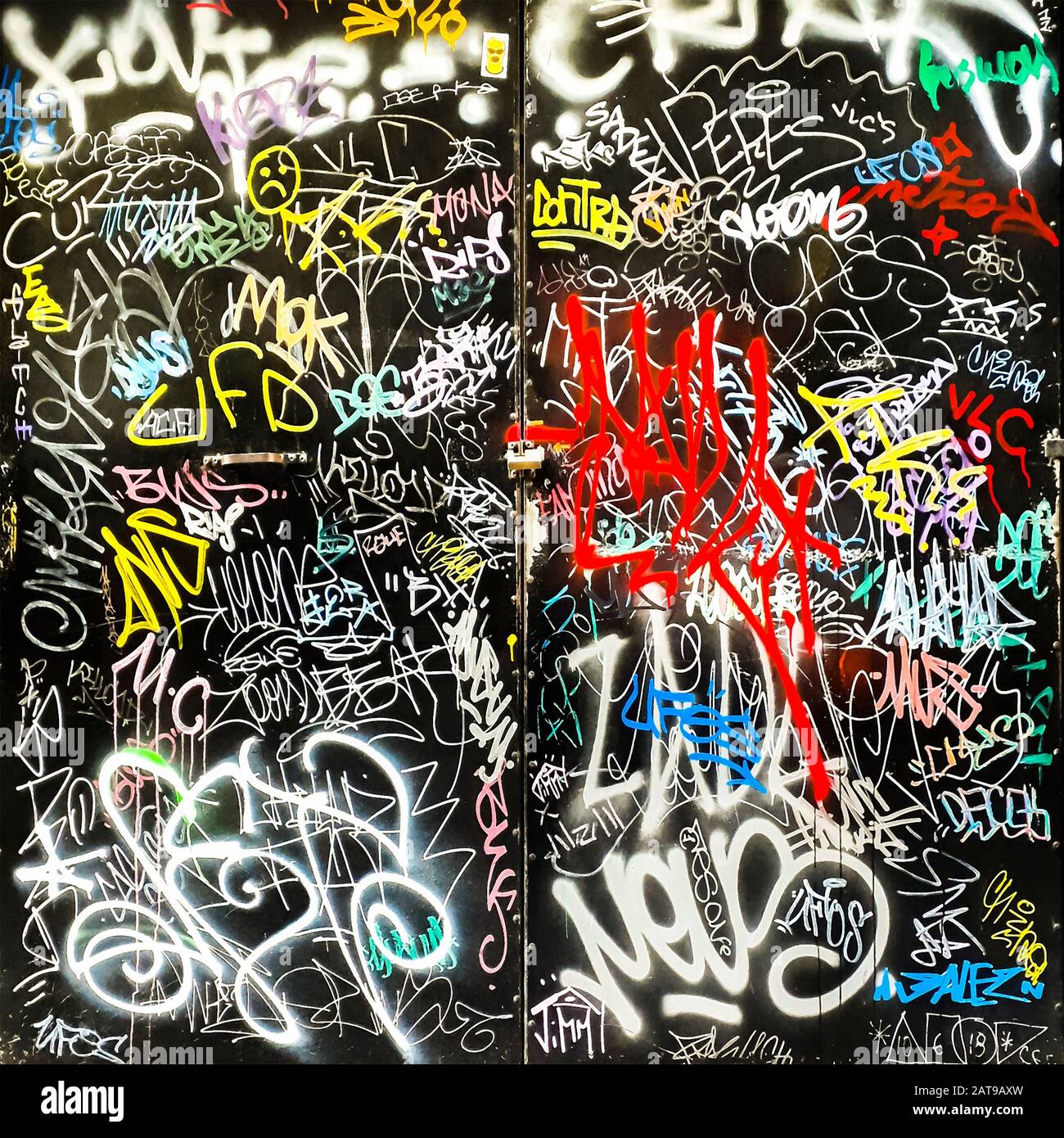 Vibrant multicolored abstract collage graffiti texture background photo ...