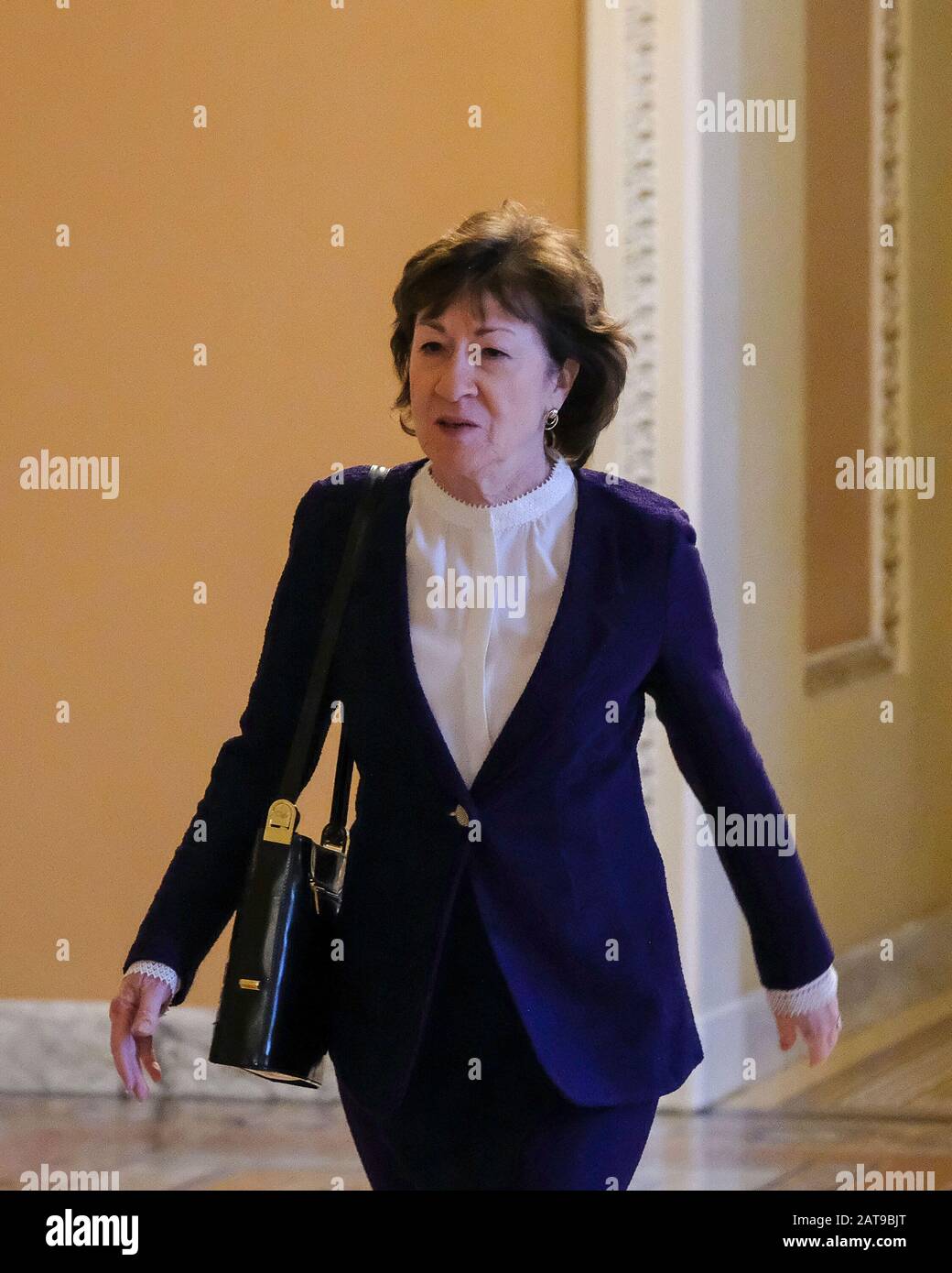 Washington, USA. 31st Jan, 2020. Sen. Susan Collins, R-ME, returns to ...